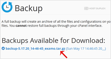 How to generate and download a full backup of your cPanel Account? - Host Duplex Knowledgebase