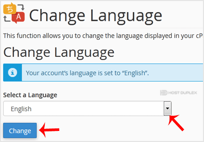 How to Change the Language of your cPanel? - Host Duplex Knowledgebase