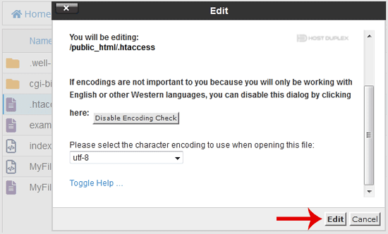 How To Edit Htaccess File Via The Cpanel Filemanager Host Duplex 3466