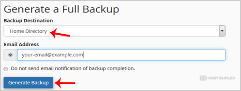 How to generate and download a full backup of your cPanel Account? - Host Duplex Knowledgebase