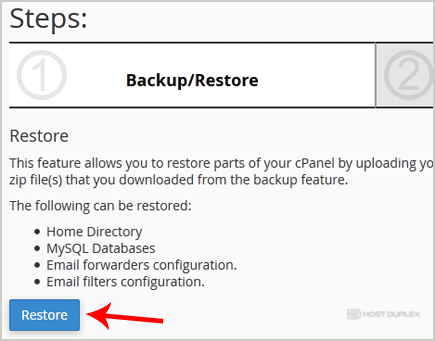 How to Restore cPanel Backup? - Host Duplex Knowledgebase