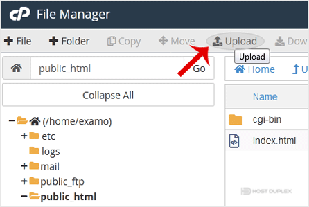 How to upload files via the cPanel FileManager? - Host Duplex Knowledgebase