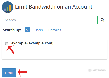 How to Limit Bandwidth Usage of cPanel user from WHM? - Host Duplex Knowledgebase