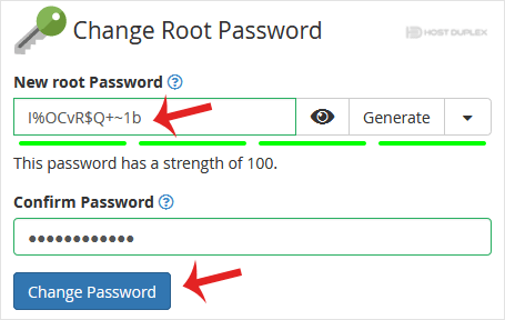 How to change the password of the WHM Root Account in WHM? - Host Duplex Knowledgebase