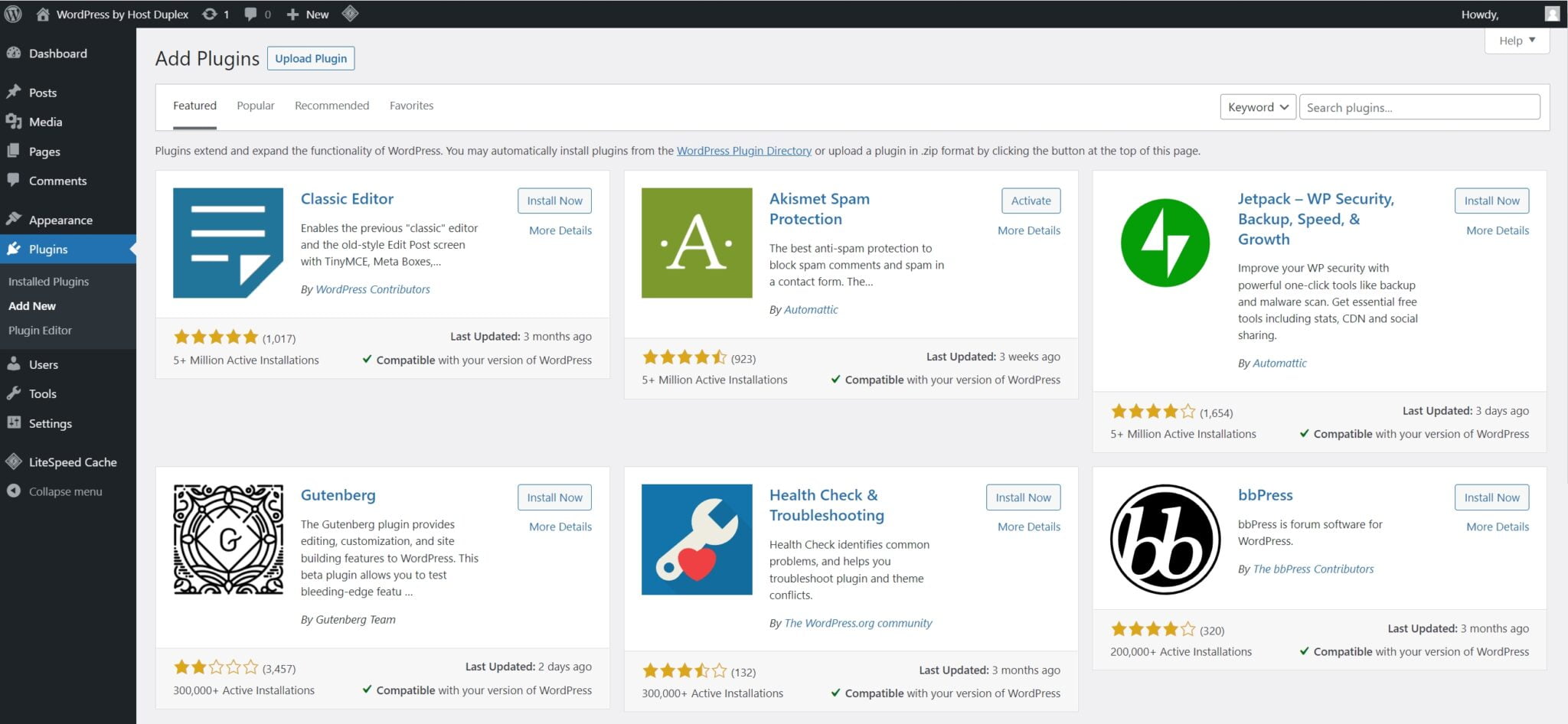 How to add plugins to WordPress - Host Duplex Knowledgebase