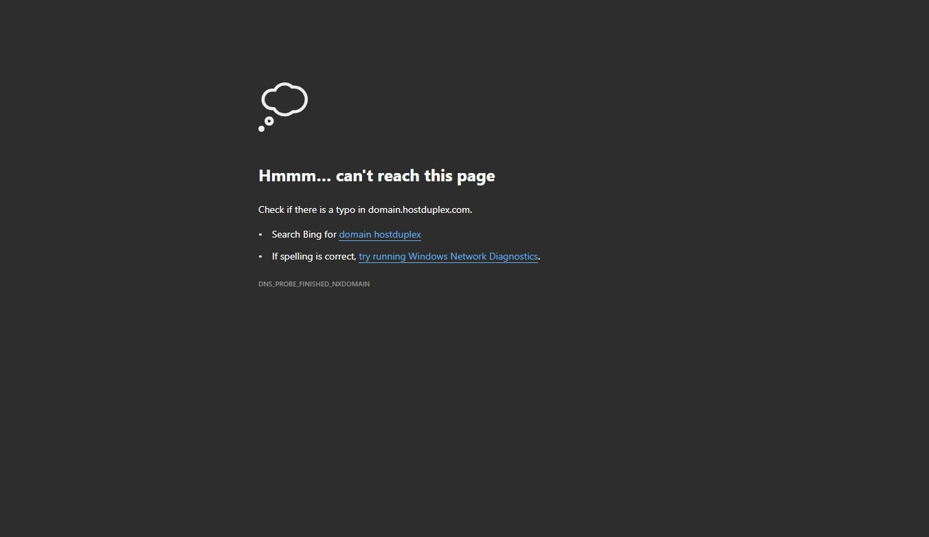 How to Fix DNS_PROBE_FINISHED_NXDOMAIN - Host Duplex Knowledgebase
